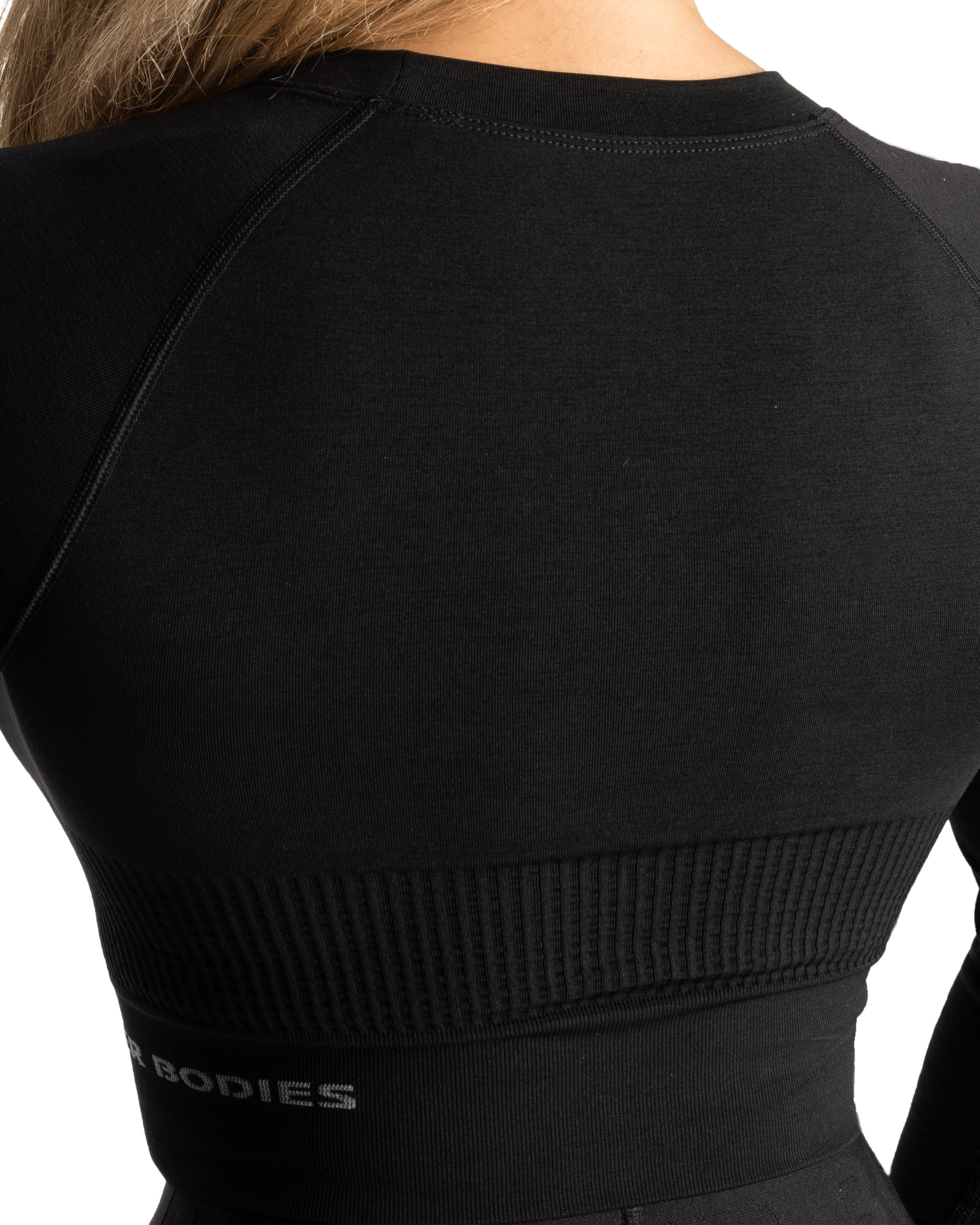 Better Bodies Rib Seamless Crop Longsleeve Black Melange - tights.no