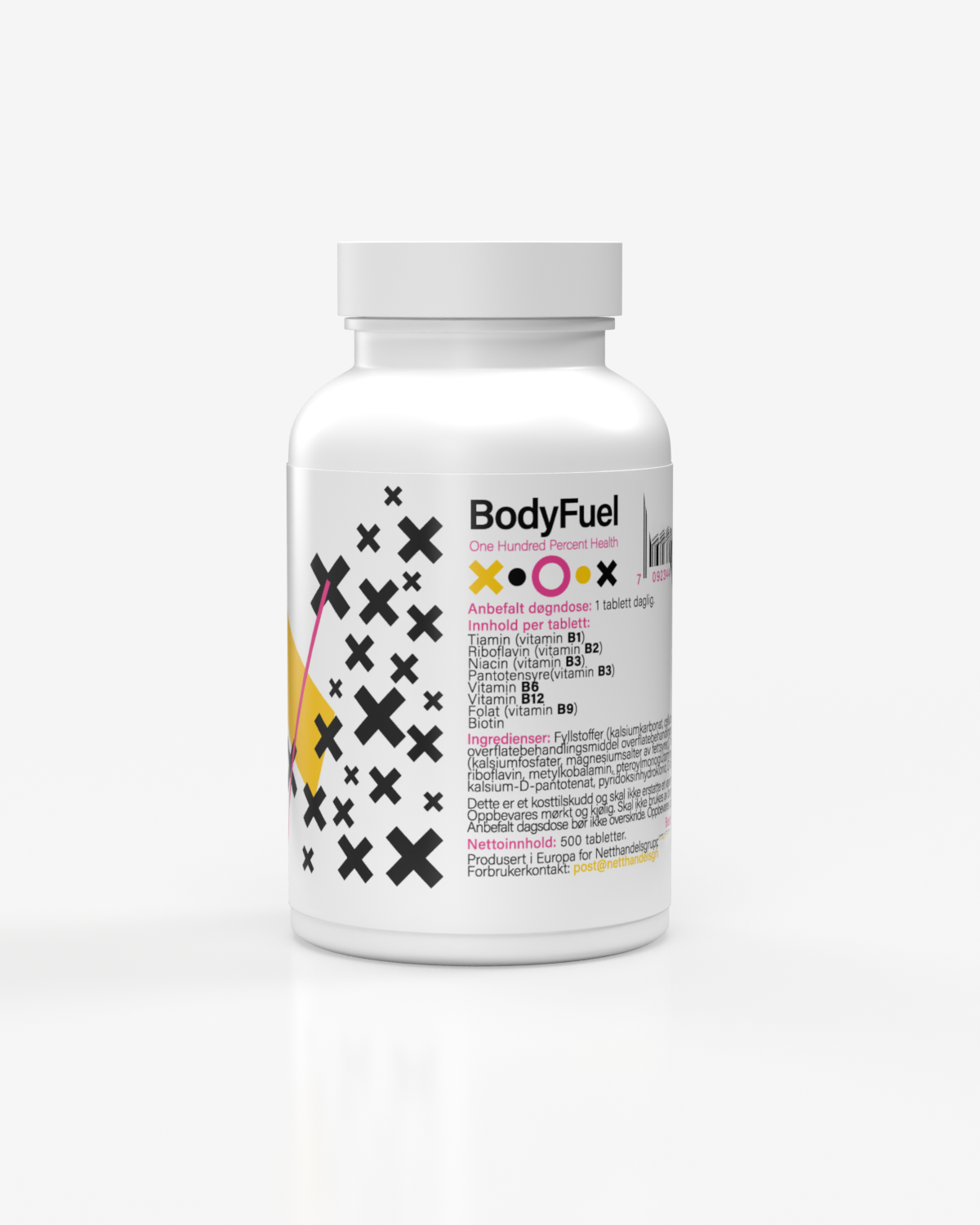 BodyFuel Super Strength B-Compleks - 500 tab - Tights.no