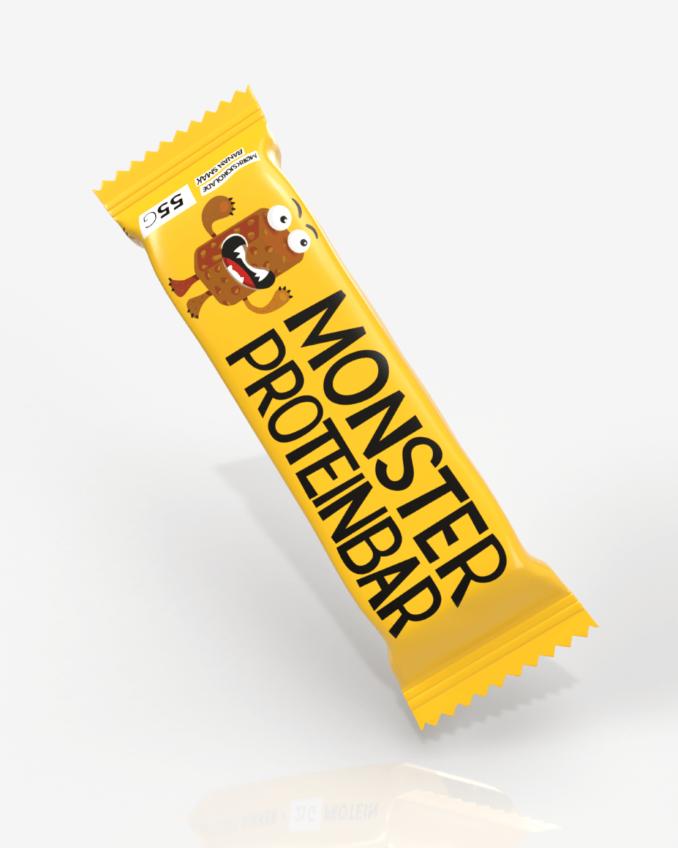 Monster Premium Proteinbar - Banana Fluff - 55g - Tights.no