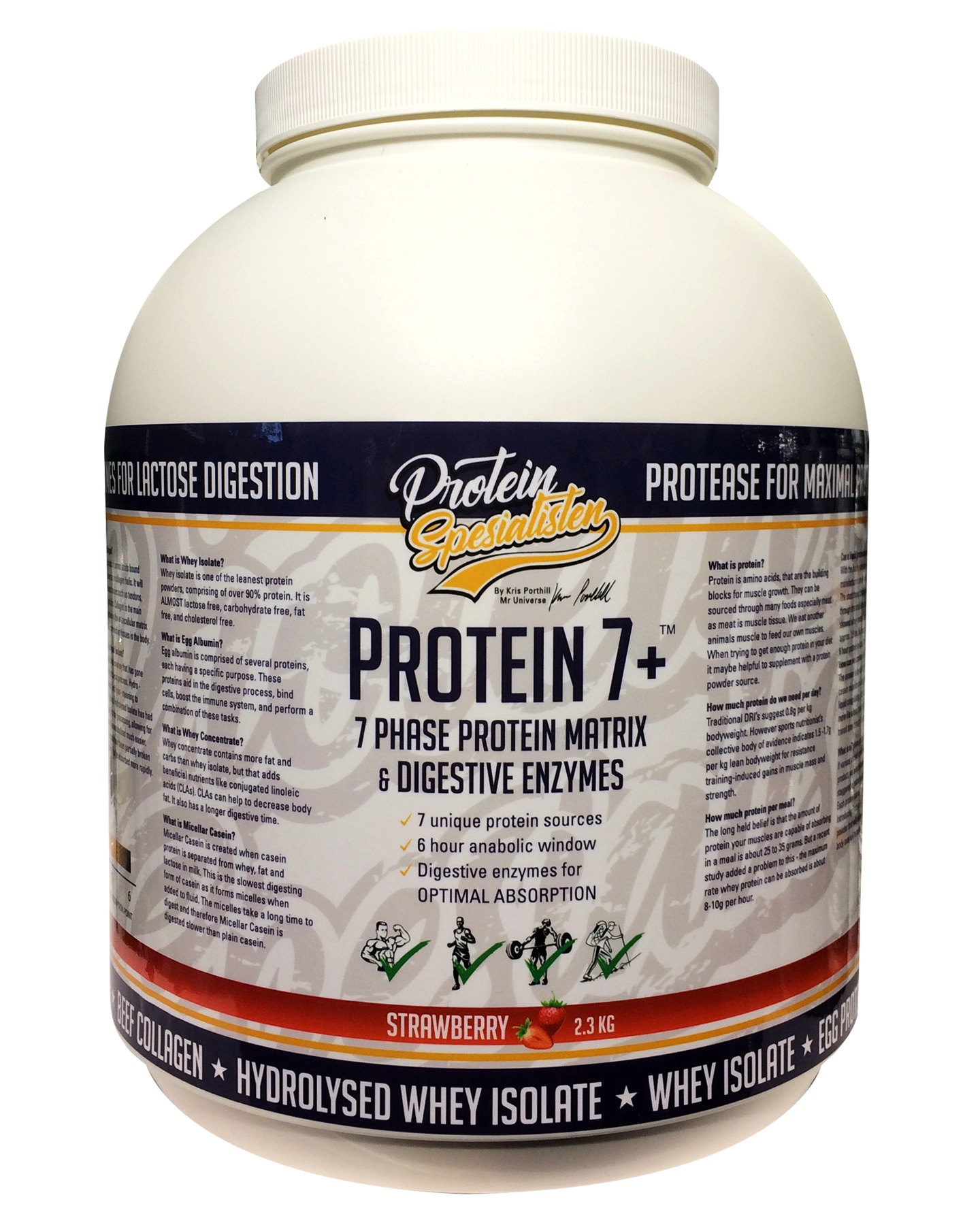 PS Protein 7+ Strawberry 2.3kg - tights.no