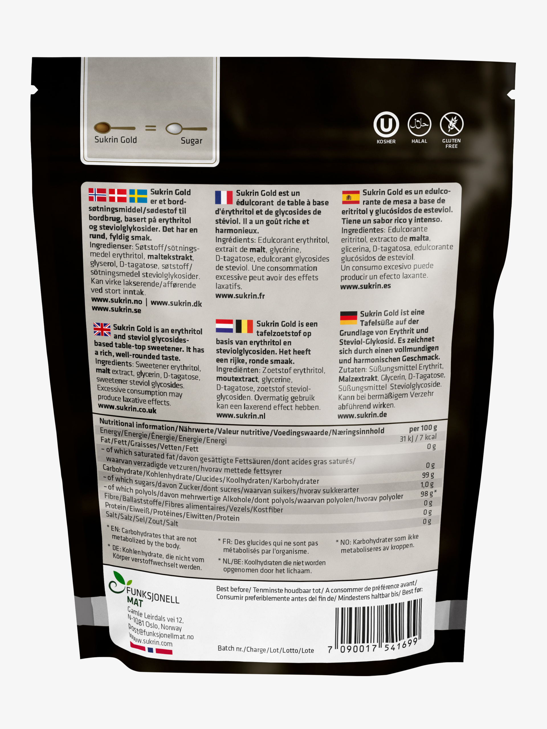 Funksjonell Mat Sukrin Gold 250g - tights.no