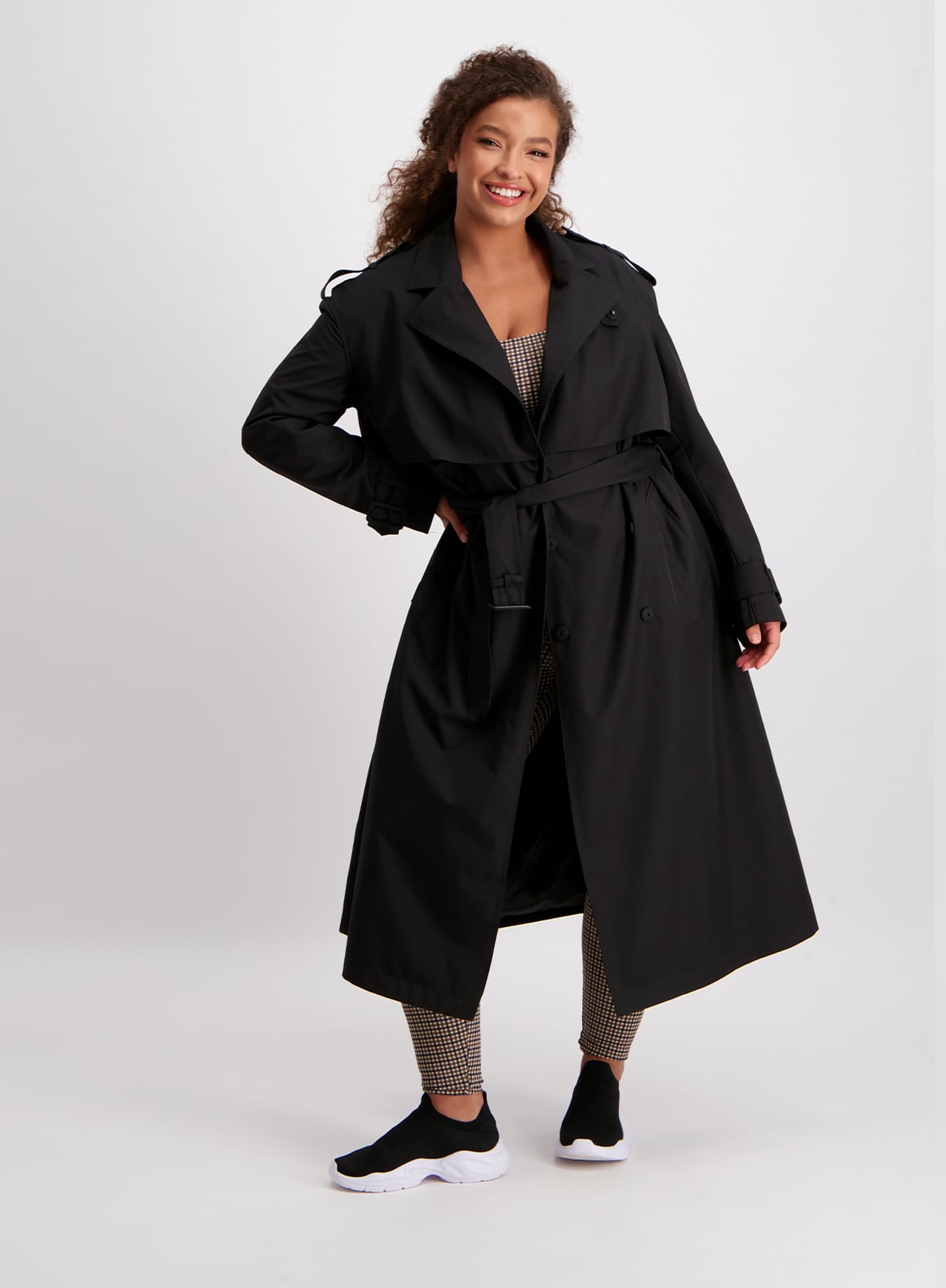 Aim'n Black Recycled Tech Trench Coat - tights.no