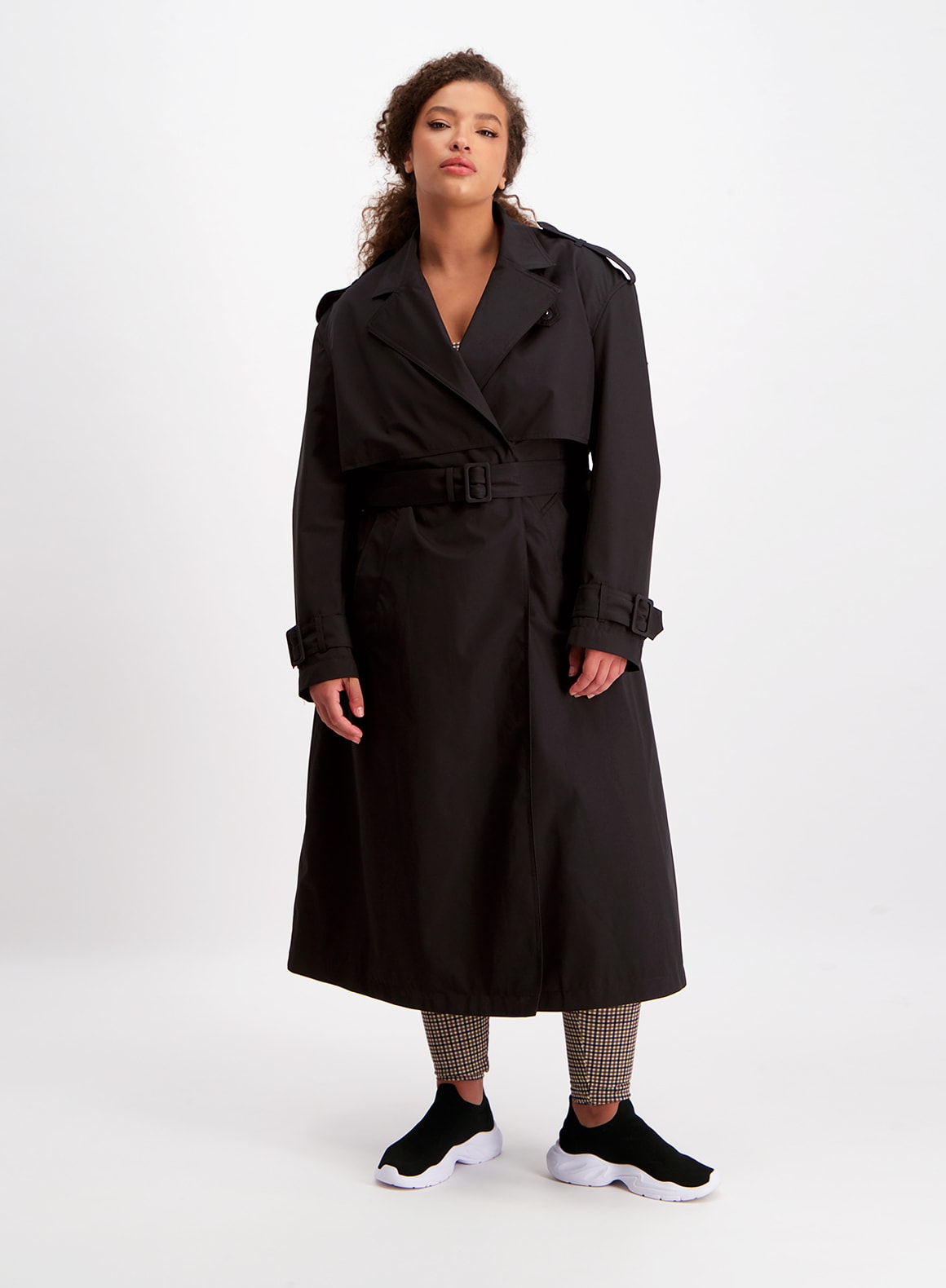 Aim'n Black Recycled Tech Trench Coat - tights.no