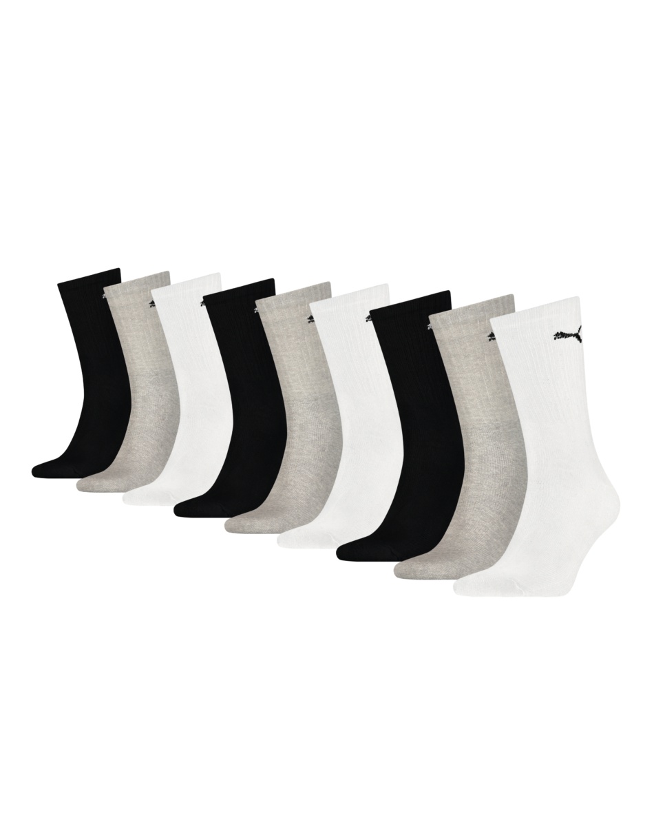 Puma Crew Sock White/Grey/Black 9-pack - Tights.no