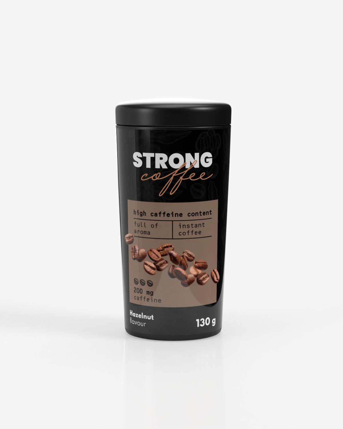 BodyFuel Strong Instant Coffee Hazelnut 130g - tights.no