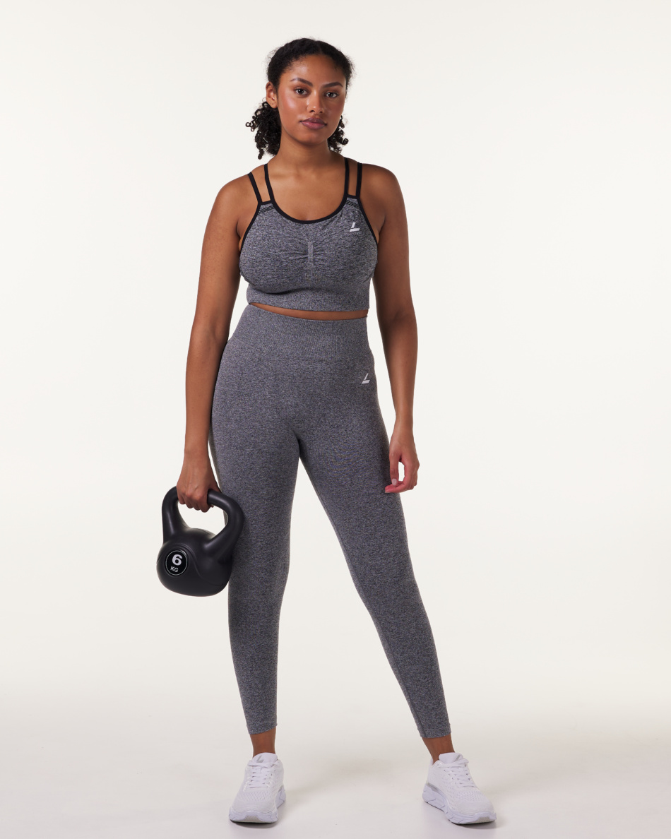 LEVITY Device Seamless Ruch Tights Dk Grey Marl - Tights.no