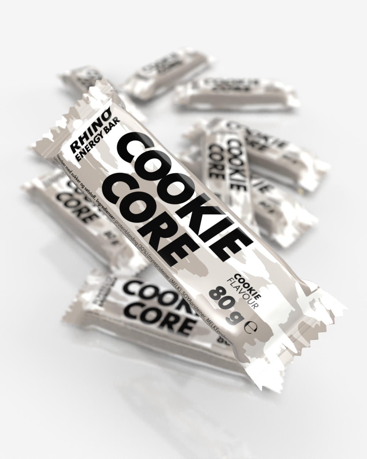 RHINO Big Boys Bar 12x80g - Cookie Core - tights.no