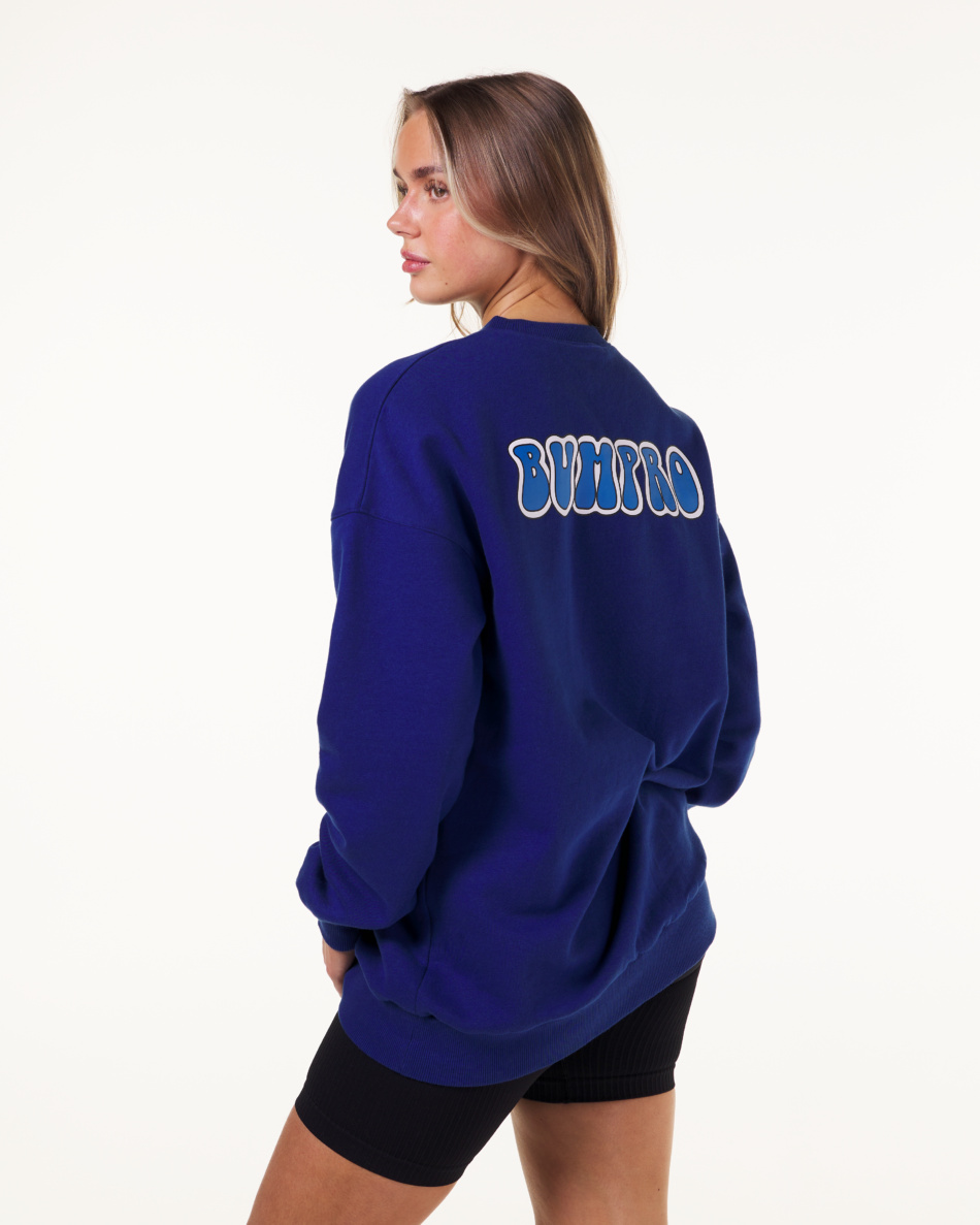 Bumpro Love Oversized Crewneck Blue Solidate - Tights.no
