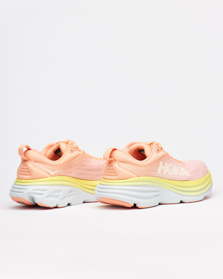 HOKA ONE ONE Bondi 8 Shell Coral / Peach Parfait - Women's - Tights.no