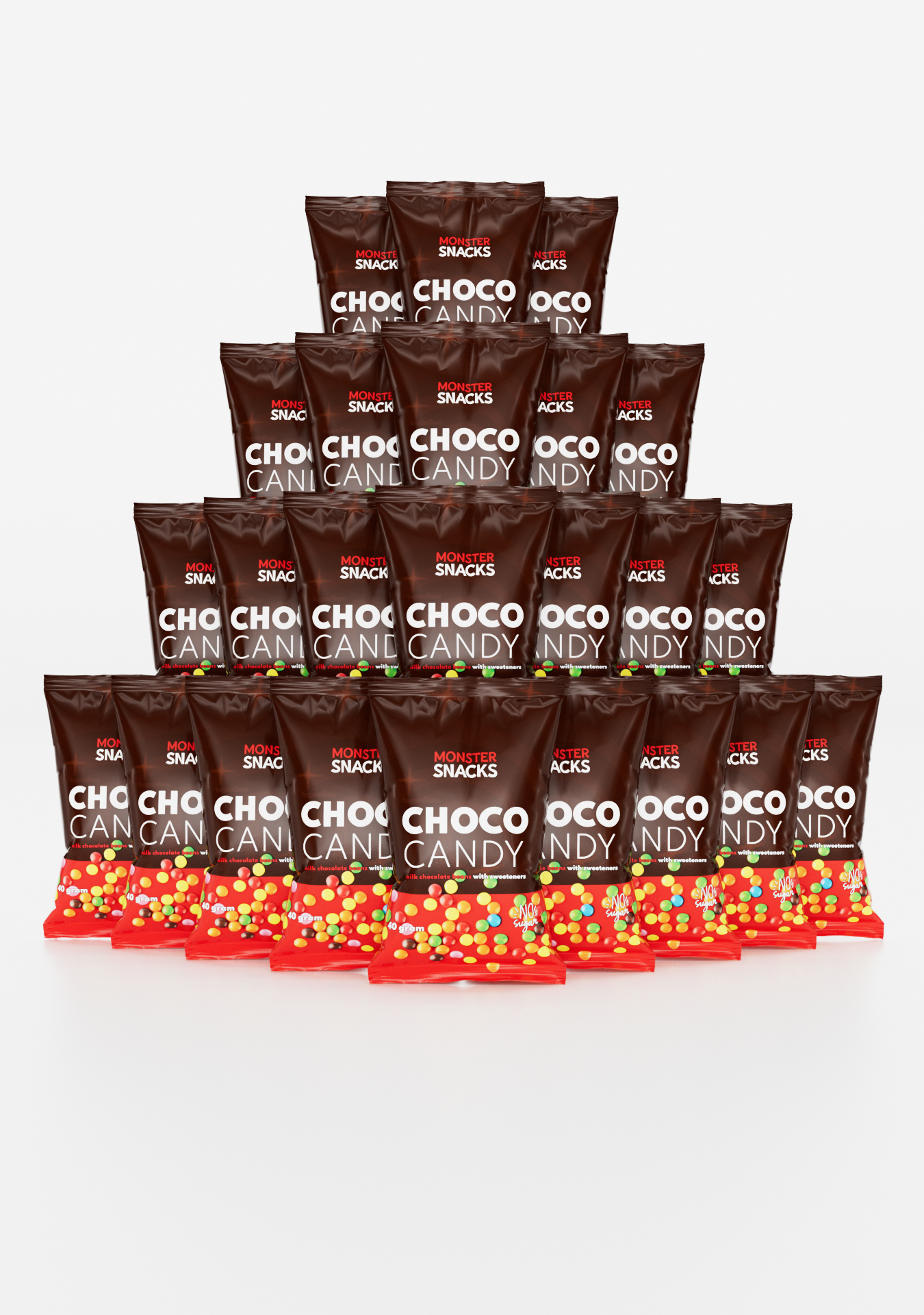 Monster Choco Beans 24x40g - uten tilsatt sukker - Tights.no