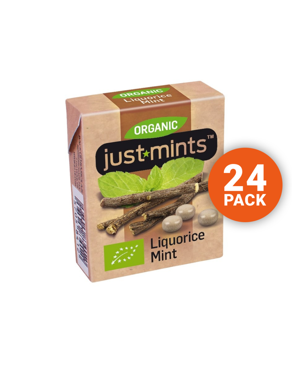 Organic Just Mints - Licorice - 24 pack - Tights.no