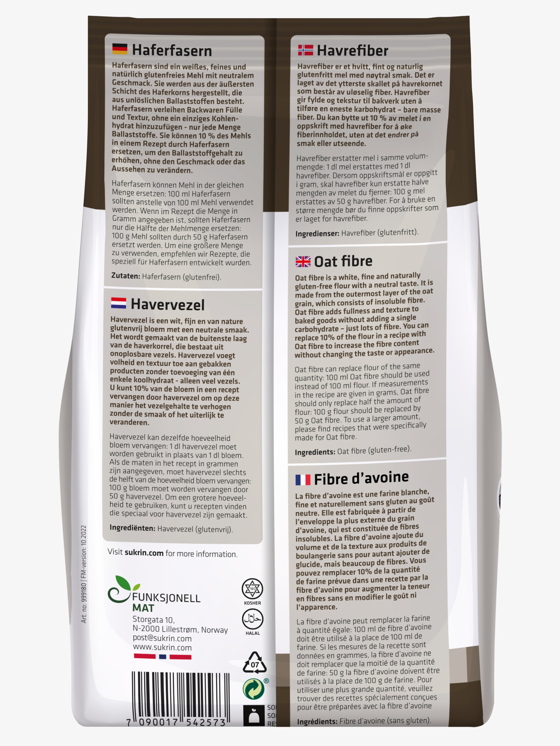 Funksjonell Mat Havrefiber 300g - tights.no