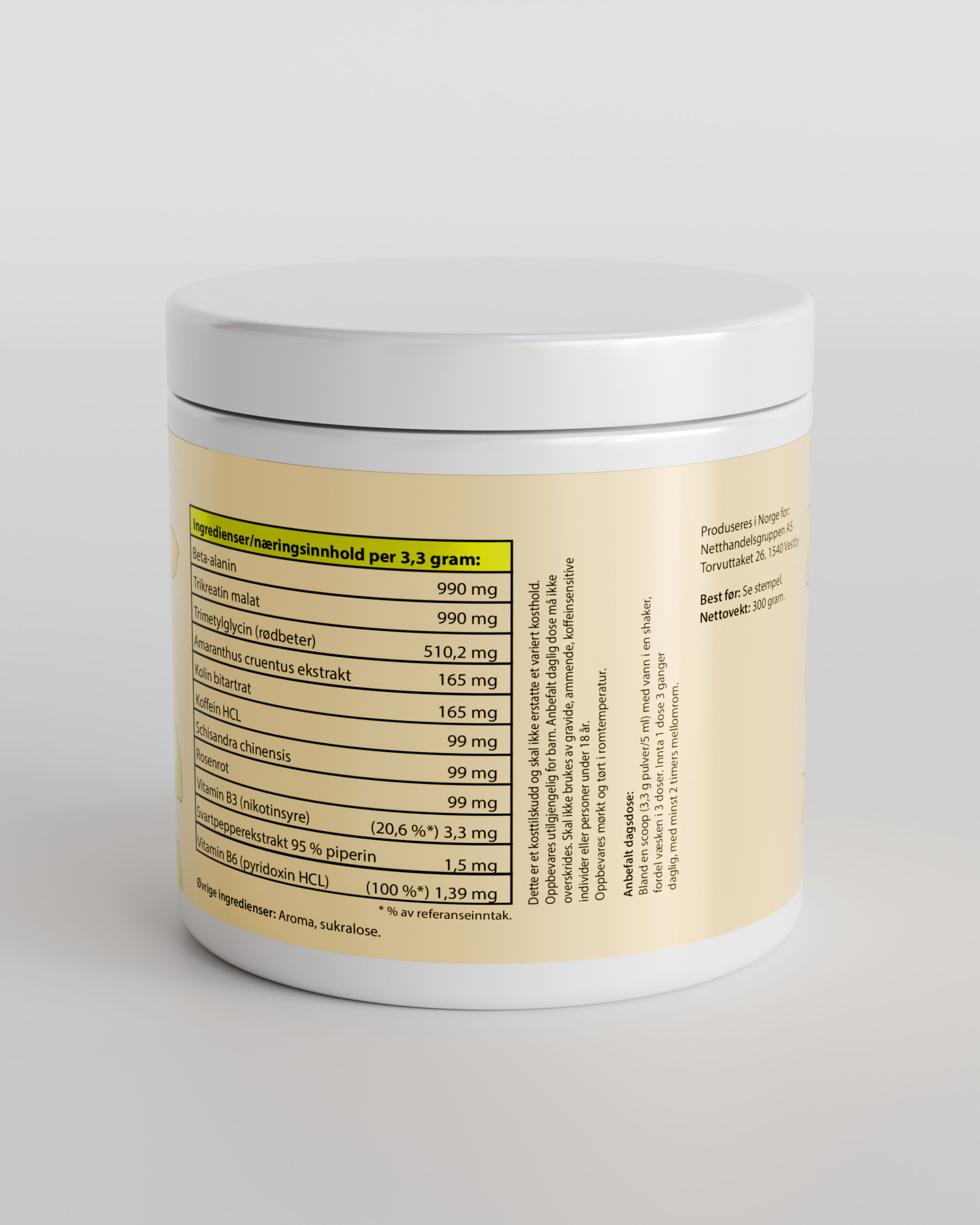 Lean Lime Pre-Workout 300g - Tights.no