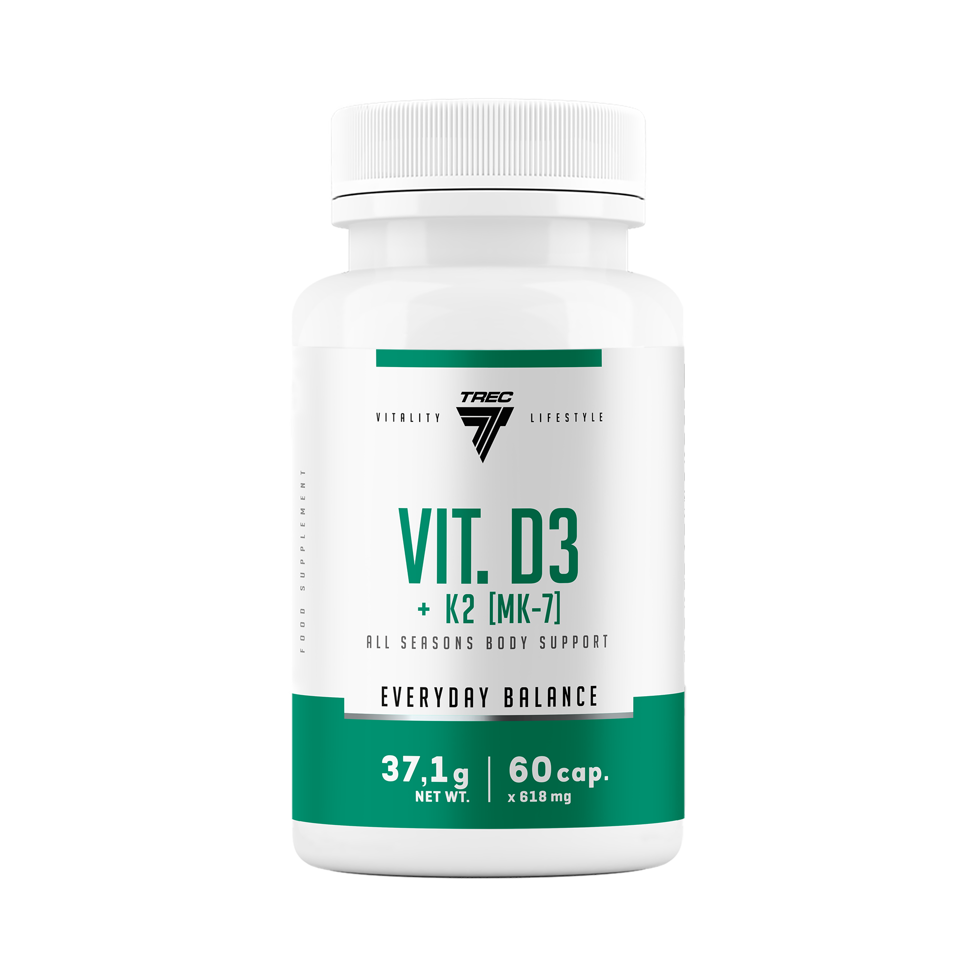 Trec Nutrition Vit. D3+K2 (MK-7) 60 caps - Tights.no