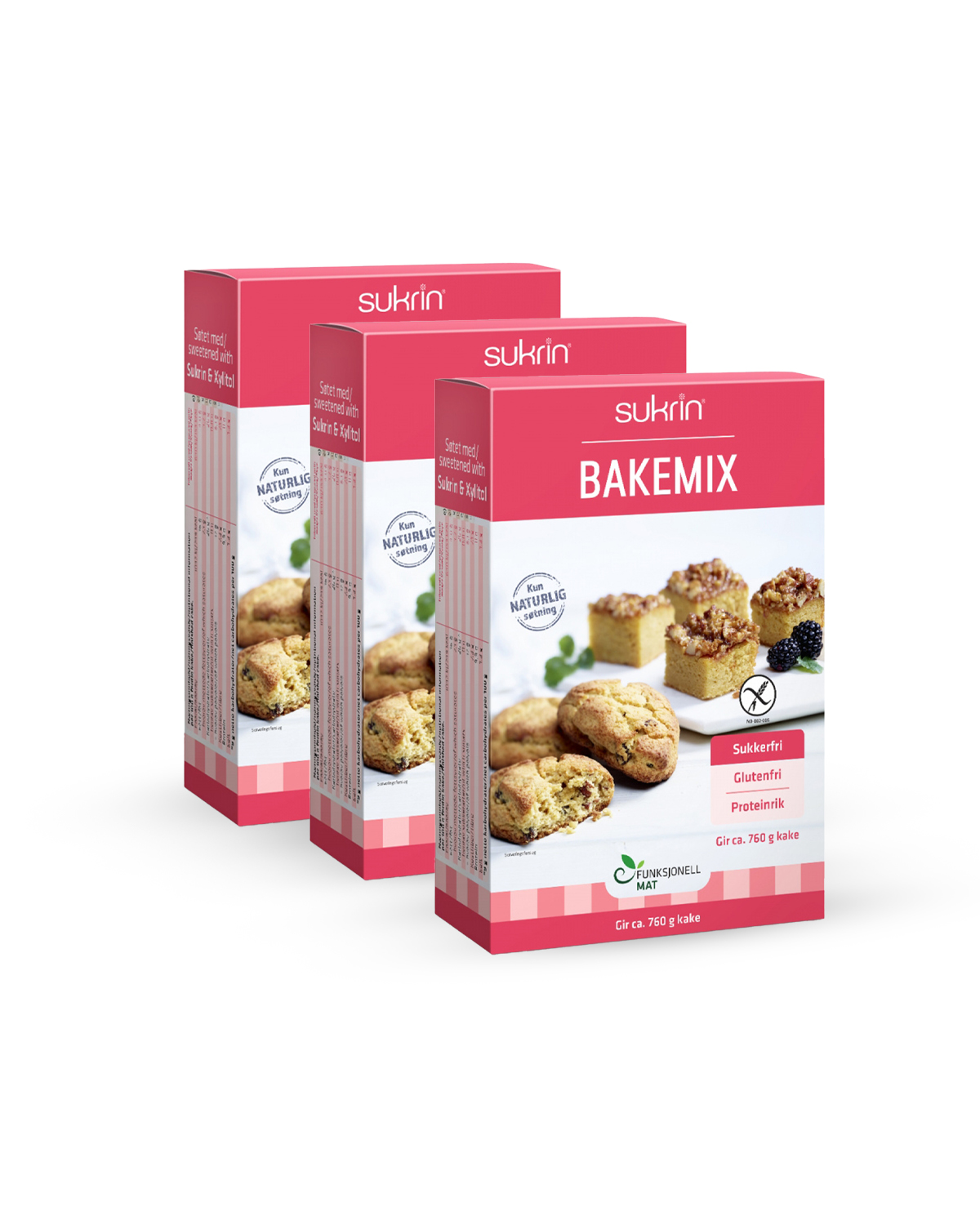 Funksjonell Mat Sukrin Bakemix 3x340g - Tights.no