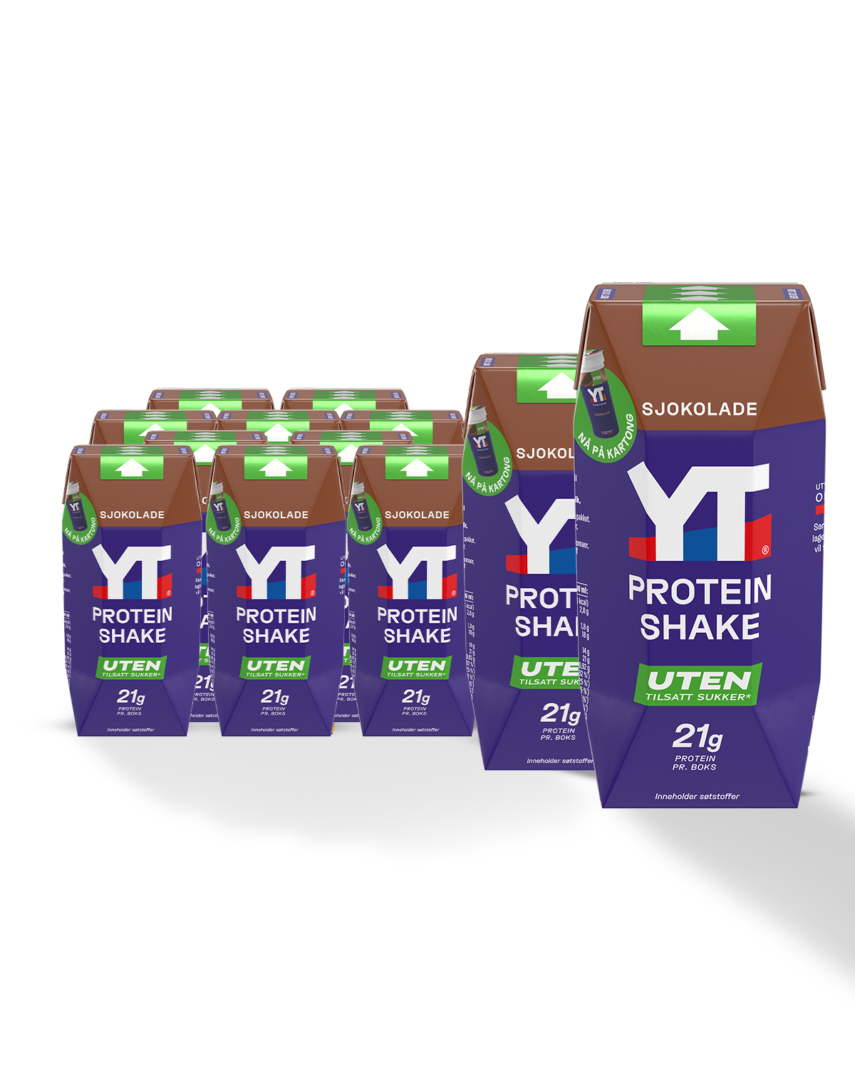 YT® Proteinshake Sjokolade UTEN 12x285ml - tights.no